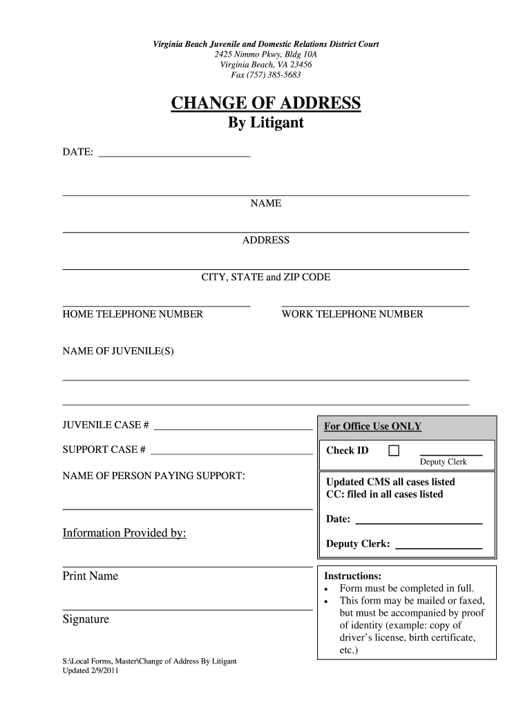 Fillable Online Change of Address Form Fax Email Print - pdfFiller