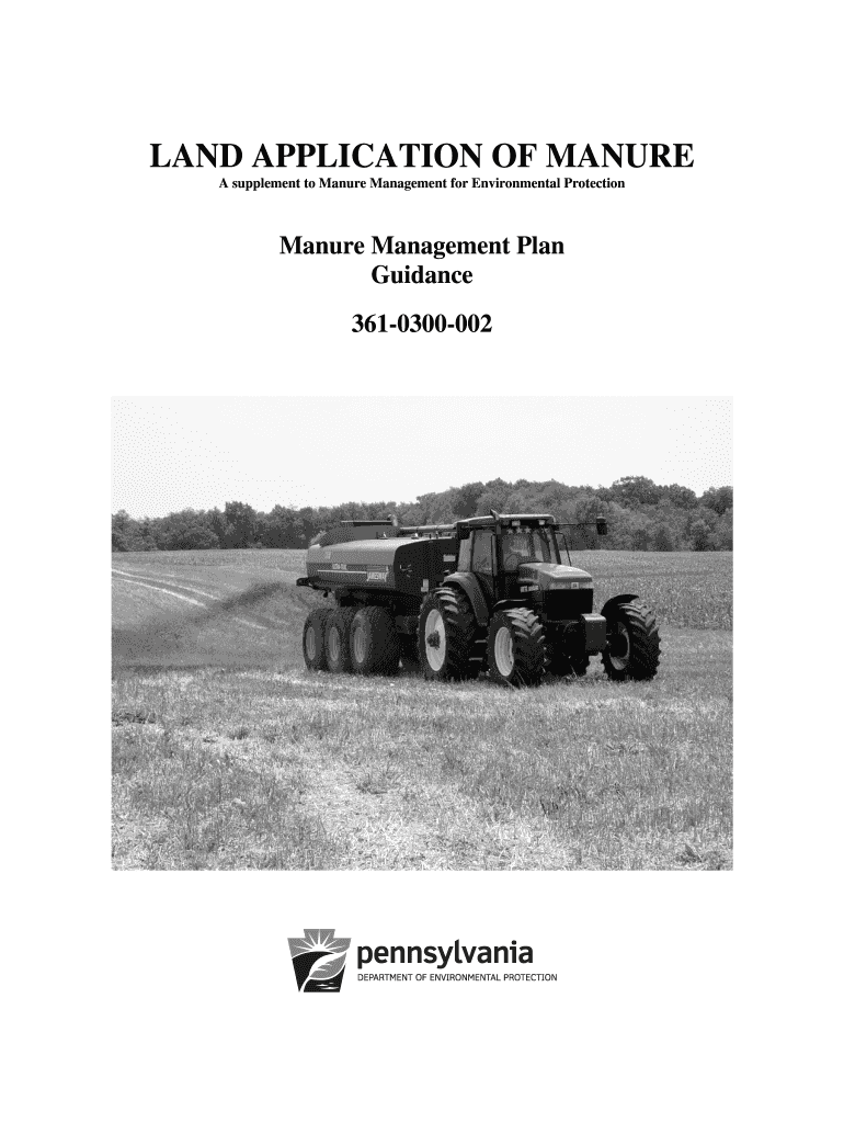 Fillable Online LAND APPLICATION OF MANURE, a supplement to Manure ...