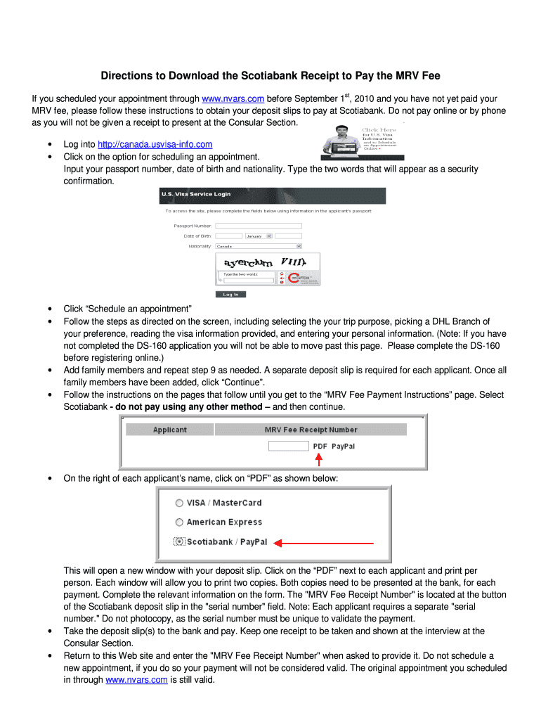 Fillable Online Directions to Download the Scotiabank Receipt to Pay ...