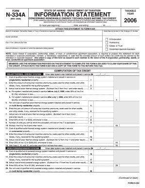 Fillable Online Form N-334A Rev 2006 Information Statement ... - Heco ...