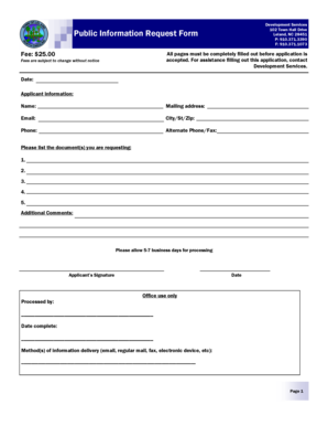 Fillable Online Public Information Request Form - Town of Leland Fax ...