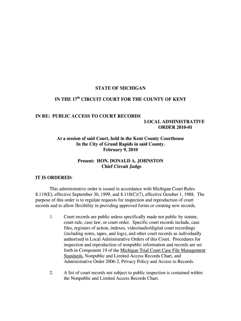 Fillable Online Local Administrative Order 2010-01 Fax Email Print ...