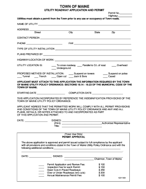 Fillable Online Utility Roadway Application and Permit Fax Email Print ...