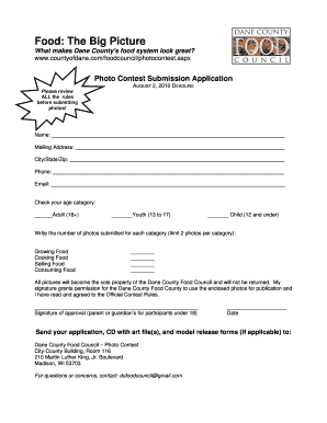 Fillable Online Photo Contest Application formatted RS.doc Fax Email ...