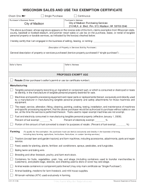 Fillable Online September 2005 S-211 Wisconsin Sales and Use Tax ...
