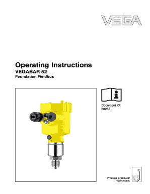 Fillable Online VEGABAR 52 - Foundation Fieldbus - VEGA Grieshaber KG ...