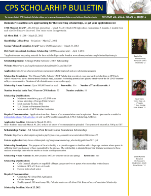 Fillable Online CPS SCHOLARHIP BULLETIN - TeacherWeb Fax Email Print ...