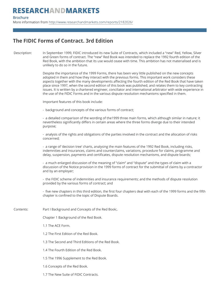Fillable Online The FIDIC Forms of Contract Fax Email Print - pdfFiller
