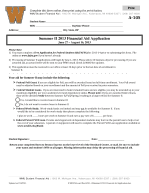 Fillable Online wmich Summer II application Fax Email Print - pdfFiller