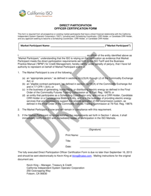 Fillable Online Draft Direct Participation Officer Certification Form ...