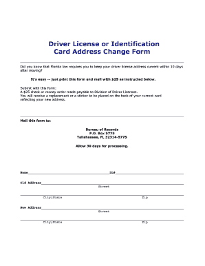 Fillable Online Form to Changing your Driver License Address - Osceola ...