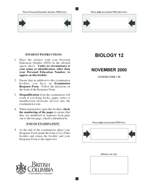 Fillable Online Personal Education Number (PEN) Information ...