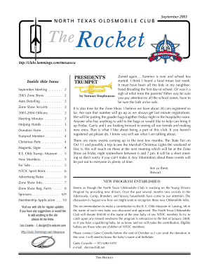 Fillable Online September 2003 Rocket - Clubs Fax Email Print - pdfFiller