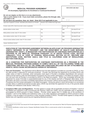 Fillable Online MEDI-CAL PROVIDER AGREEMENT - Justia Fax Email Print ...