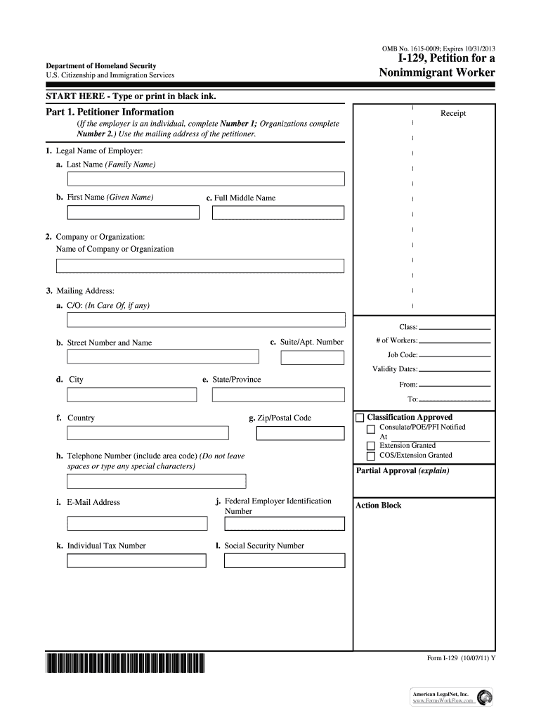Fillable Online Petition for a Nonimmigrant Worker Fax Email Print ...