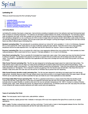Fillable Online Laminating 101 Fax Email Print - pdfFiller