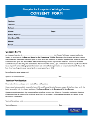 Fillable Online CONSENT TO PUBLISH STUDENT WORK AND MEDIA RELEASE ...
