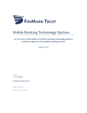 Fillable Online Mobile Banking Technology Options Fax Email Print ...