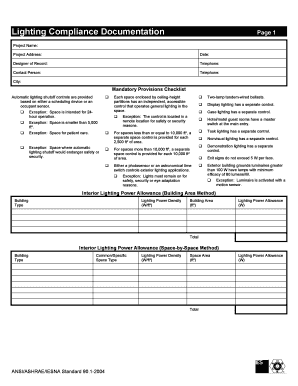 Fillable Online Lighting Compliance Form - City of Marshall Fax Email ...