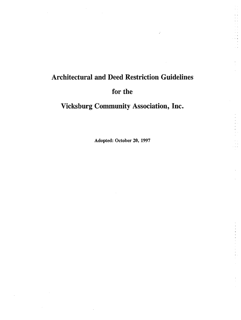 Fillable Online Architectural and Deed Restriction Guidelines for the ...
