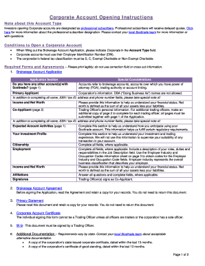Fillable Online Corporate Account Opening Instructions Fax Email Print ...