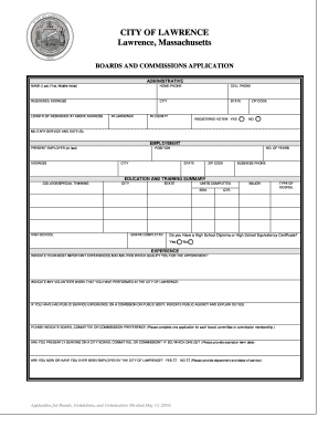 Fillable Online Boards and Commissions Application - City Of Lawrence ...