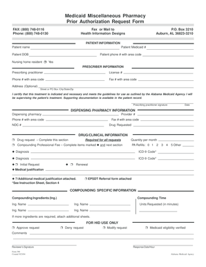 Fillable Online Compound PA Form - Health Information Designs, Inc. Fax ...