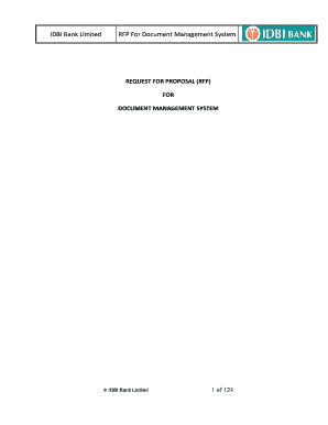 Fillable Online IDBI Bank Limited RFP For Document Management System ...