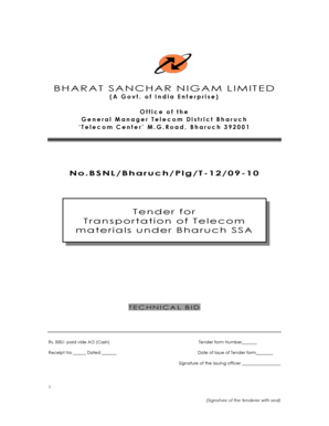 Fillable Online BHARAT SANCHAR NIGAM LIMITED - Imimg Fax Email Print - pdfFiller