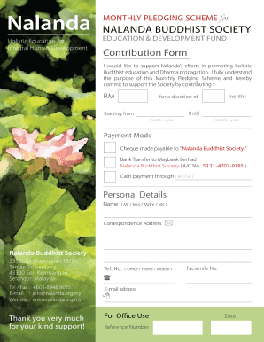 Fillable Online Monthly Pledge Form.pdf Fax Email Print - pdfFiller