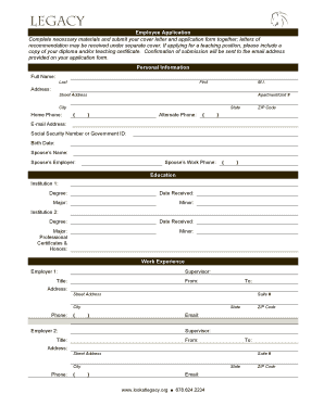 Fillable Online Employee Application Complete necessary materials and ...