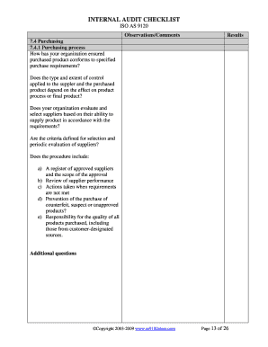 Fillable Online ISO AS 9120 Fax Email Print - pdfFiller
