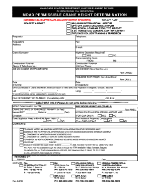 Fillable Online Permissible Crane Height Determination Form - Miami ...