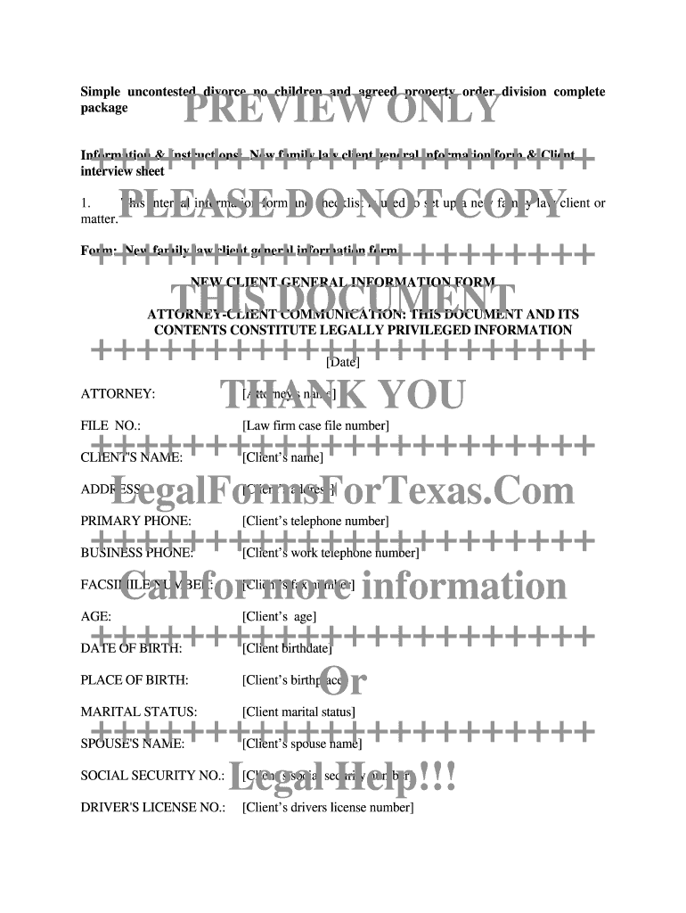 Fillable Online Simple Uncontested Divorce Petition Fax Email Print ...