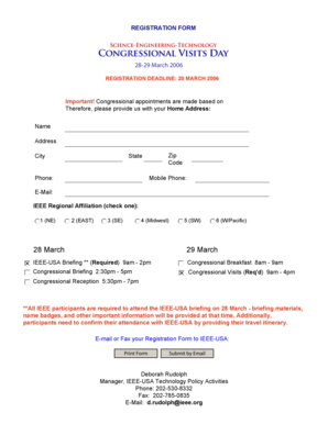 Fillable Online Registration form - IEEE-USA Fax Email Print - pdfFiller