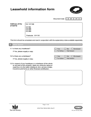 Fillable Online Leasehold information form - Assembla Fax Email Print ...