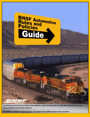 Fillable Online This BNSF Automotive Rules and Policies Guide ...