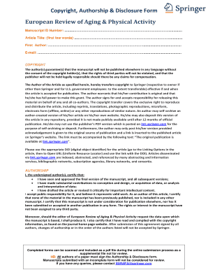 Fillable Online Copyright, Authorship & Disclosure Form European ...