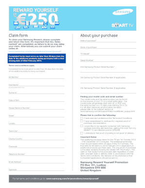 Fillable Online samsungclaim3mailie form Fax Email Print - pdfFiller