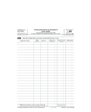 Schedule D-1 Form 1040 - Blank Fillable Template | Fill Out, Print ...