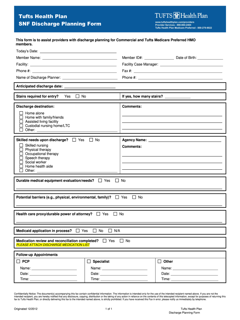 Discharge Planning Template Fill Online Printable Fillable Blank PdfFiller