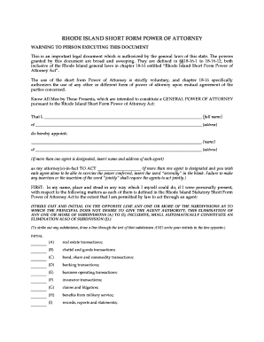 Bill Of Sale Form Rhode Island Statutory Power Of Attorney Form | pdfFiller