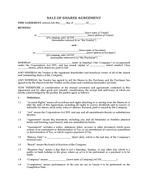Fillable Online SALE OF SHARES AGREEMENT - MegaDox.com Fax Email Print ...