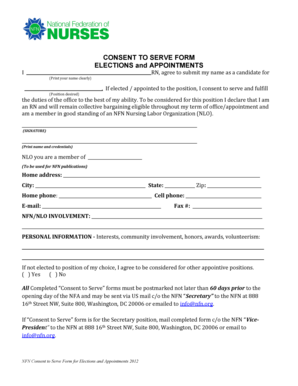 Fillable Online CONSENT TO SERVE FORM ELECTIONS and APPOINTMENTS Fax ...