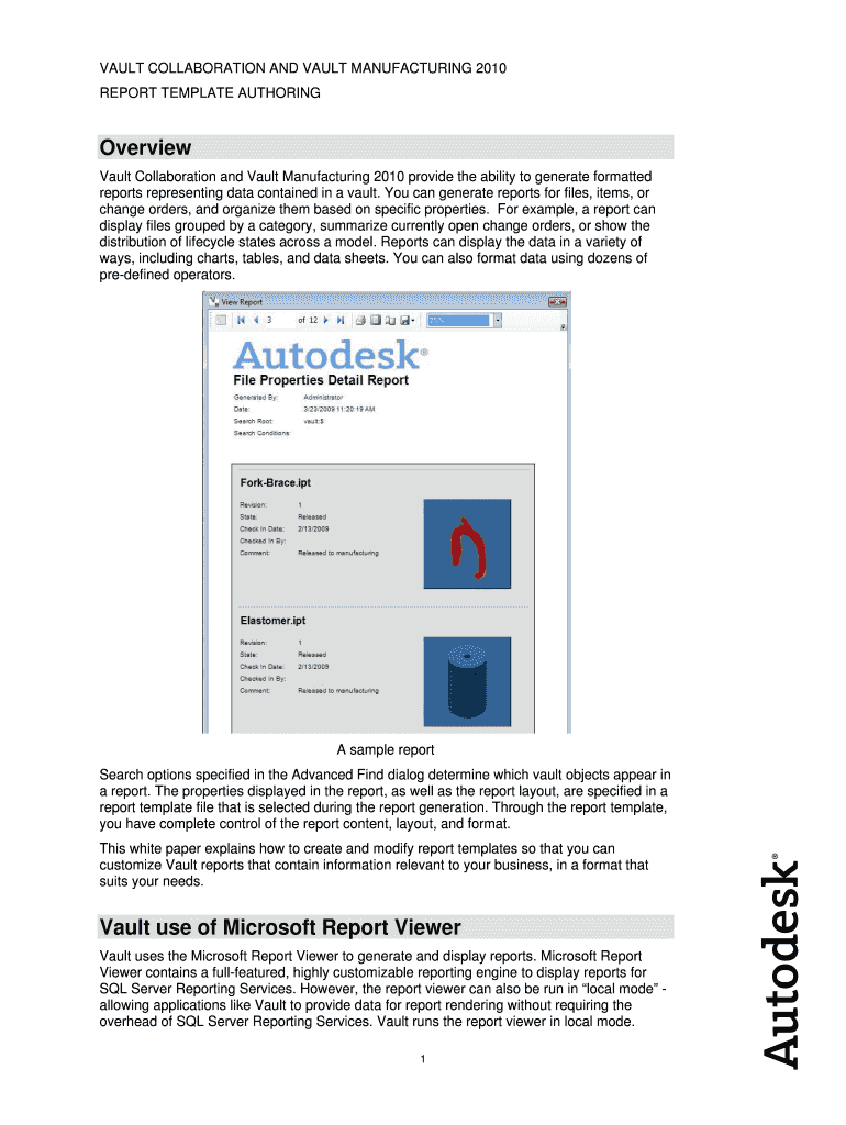 Fillable Online Report Template Authoring Fax Email Print - pdfFiller