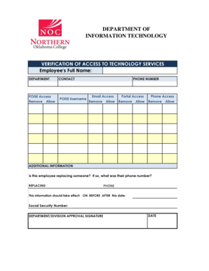 Fillable Online Access Verification Form Fax Email Print - pdfFiller