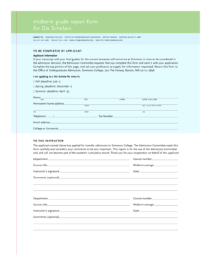 Fillable Online Midterm grade report form for Dix Scholars Fax Email ...