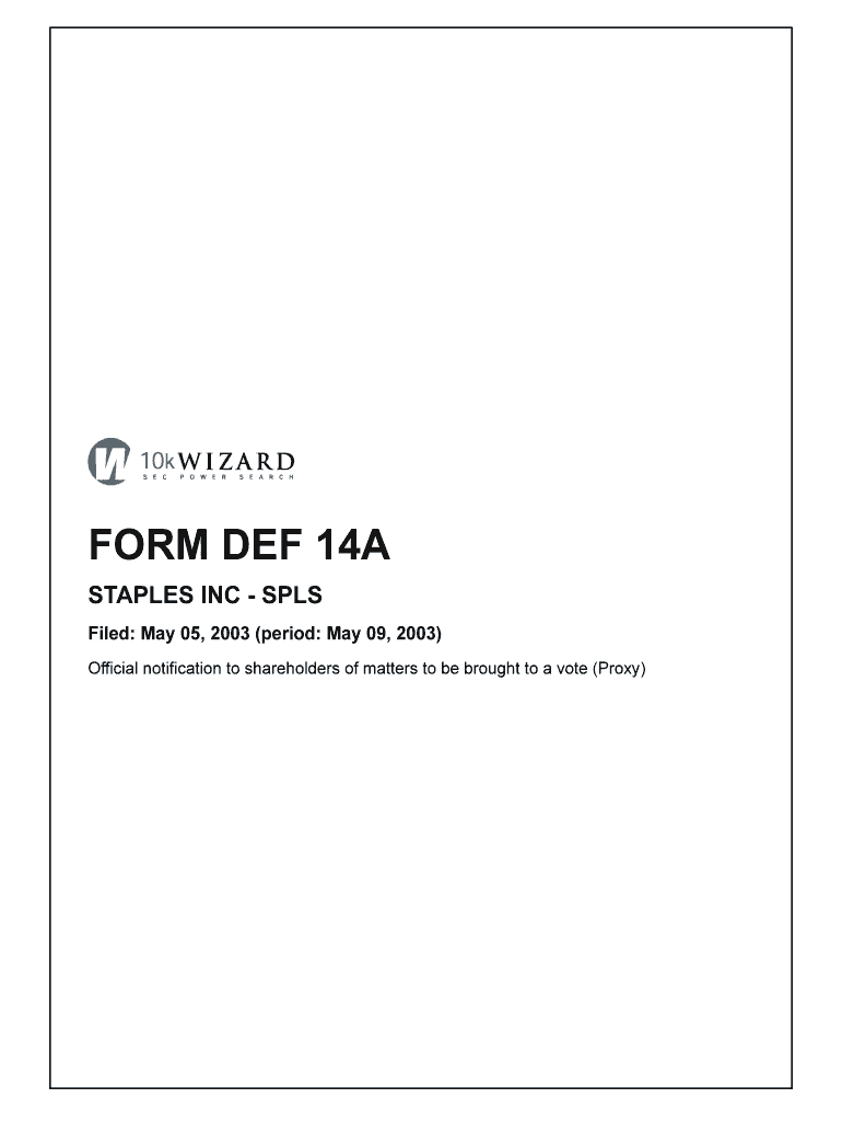Fillable Online DEF 14A - DEFINITIVE FORM OF NOTICE AND PROXY STATEMENT ...