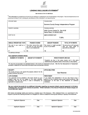 Fillable Online Lending Disclosure Statement Lending Disclosure ...