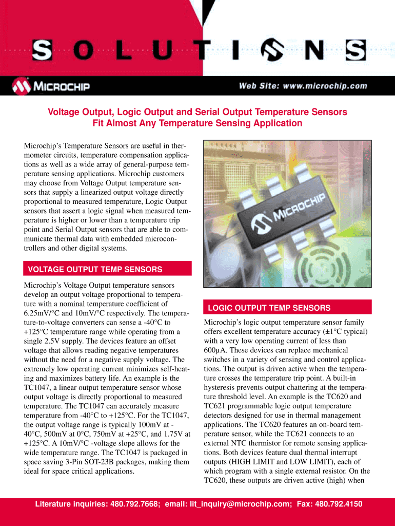 Fillable Online Voltage Output, Logic Output and Serial Output ...